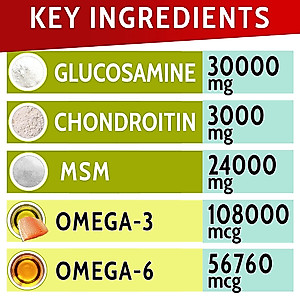 Glucosamine Dog Treats + Fish Oil Omega 3 for Dogs Bundle - Joint Supplement w/Chondroitin, MSM + Allergy Relief - Itch Relief, Shedding - Skin and Coat Supplement with Omega-3 Salmon Oil - Made in US