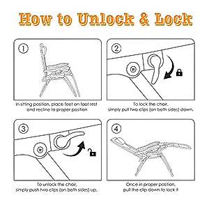 Farini Zero Gravity Chair Lounge Chair Outdoor, XXL Reclining Patio Chair with Polyester Fabric Back Adjustable Pillow and Detachable Cup Holder, Oversized Support 350 lbs, Light Blue and Black