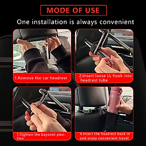 Fogfar 2 Pack Car Headrest Hanger Holder, Car Seat Multi-functional Hidden Hook, Car Universal Back Seat Storage Holder Hooks, Car Interior Storage, for Purse, Backpacks, Shopping Bags (Silver)