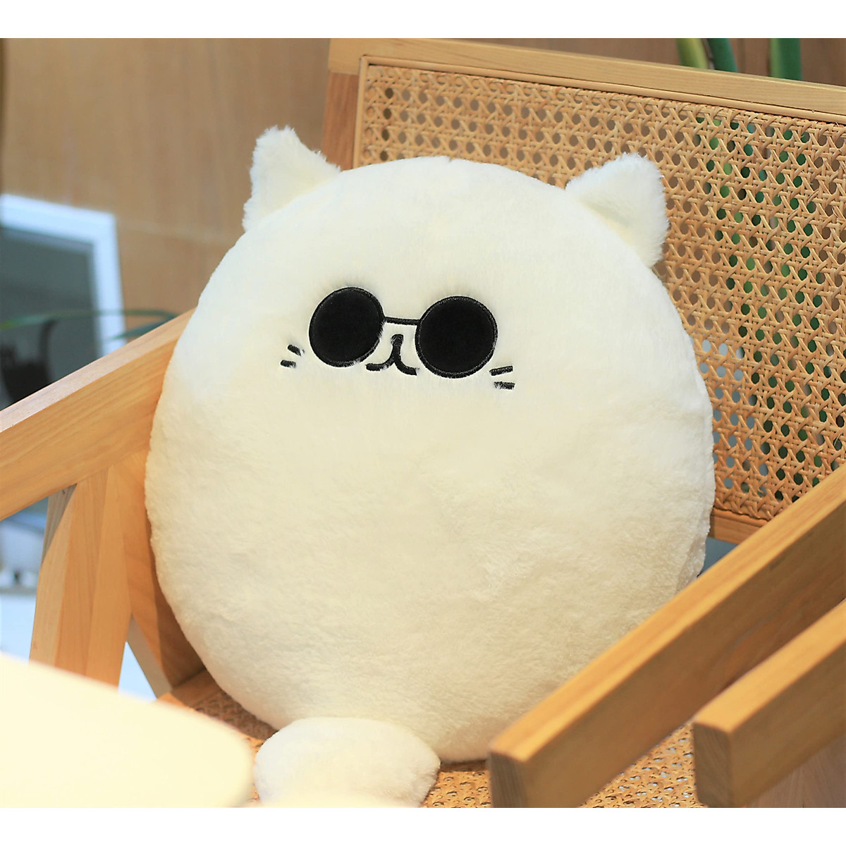 Uomieefy 16inch/40cm JJK Cute Cat Plush Pillow - Gojocat Plush Stuffed Pillow Anime Plushie Gift