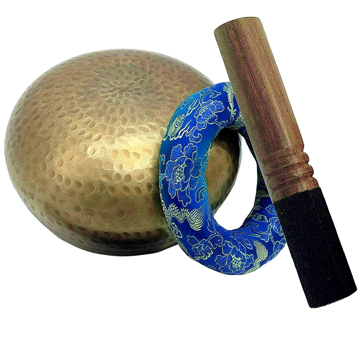 2.2 Pounds Large 5.90 Inches Meditation Grade Professional Quality Hand Hammered Tibetan Singing Bowl Set Yoga Sound Bowl Made with Seven Metals for Healing and Relaxation