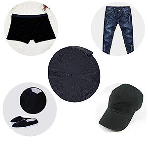 Sunmns 3 Rolls Sewing Stretch Elastic Band Spool, 3/5, 1, 1-1/2 Inch in Width, 5.5 Yards/Roll (Black)