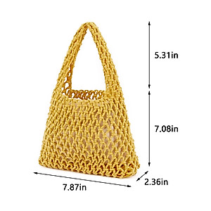 Naimo Straw Hobo Bag Handwoven Shoulder Bag Rattan Handbag Crochet Tote Weaving Summer Beach Bag