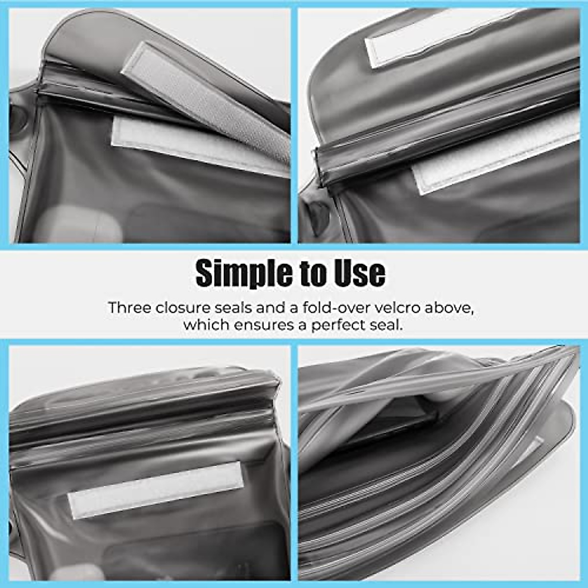 ECHTPower 2 Pack Waterproof Pouches Bag, Screen Touch Sensitive Waterproof Bag Dry Bags with Adjustable Waist Strap for Beach Bulk Swimming Kayaking Floating Boating Fishing Hiking Pool Water Park