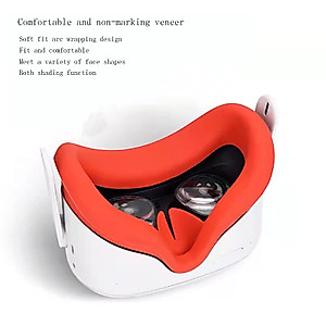 Silicone Cover Eye Pad for Oculu Quet 2 face Cushion Cover Sweatproof Lightproof VR Accessories (Red)