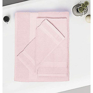 GLAMBURG Ultra Soft 8-Piece Towel Set - 100% Pure Ringspun Cotton, Contains 2 Oversized Bath Towels 27x54, 2 Hand Towels 16x28, 4 Wash Cloths 13x13 - Ideal for Everyday use, Hotel & Spa - Pink