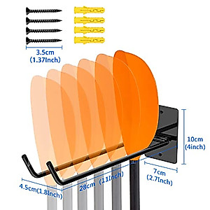 2Pcs Kayak Paddle Storage Wall Rack Holder Tool Organizer Holder Wall Mount Heavy Duty Storage Hanger Holds 50lbs Utility Hooks for Garden Tools, Ladders and Rakes, Kayak Paddle, Skis, and Poles Ski