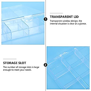 FOMIYES 2pcs 24 Grids Clear Plastic Jewelry Box Organizer Storage Container with Dividers Earring Storage Box Jewelry Divided Storage Case