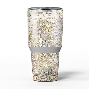 Design Skinz The European Map of Royalty - Skin Decal Vinyl Wrap Kit Compatible with The Yeti Rambler Cooler Tumbler Cups