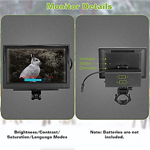 Night Vision Scope for riflescope, Moclever 850nm Infrared Illuminator, 5" Portable Display Screen Digital Night Vision Scope Hunting