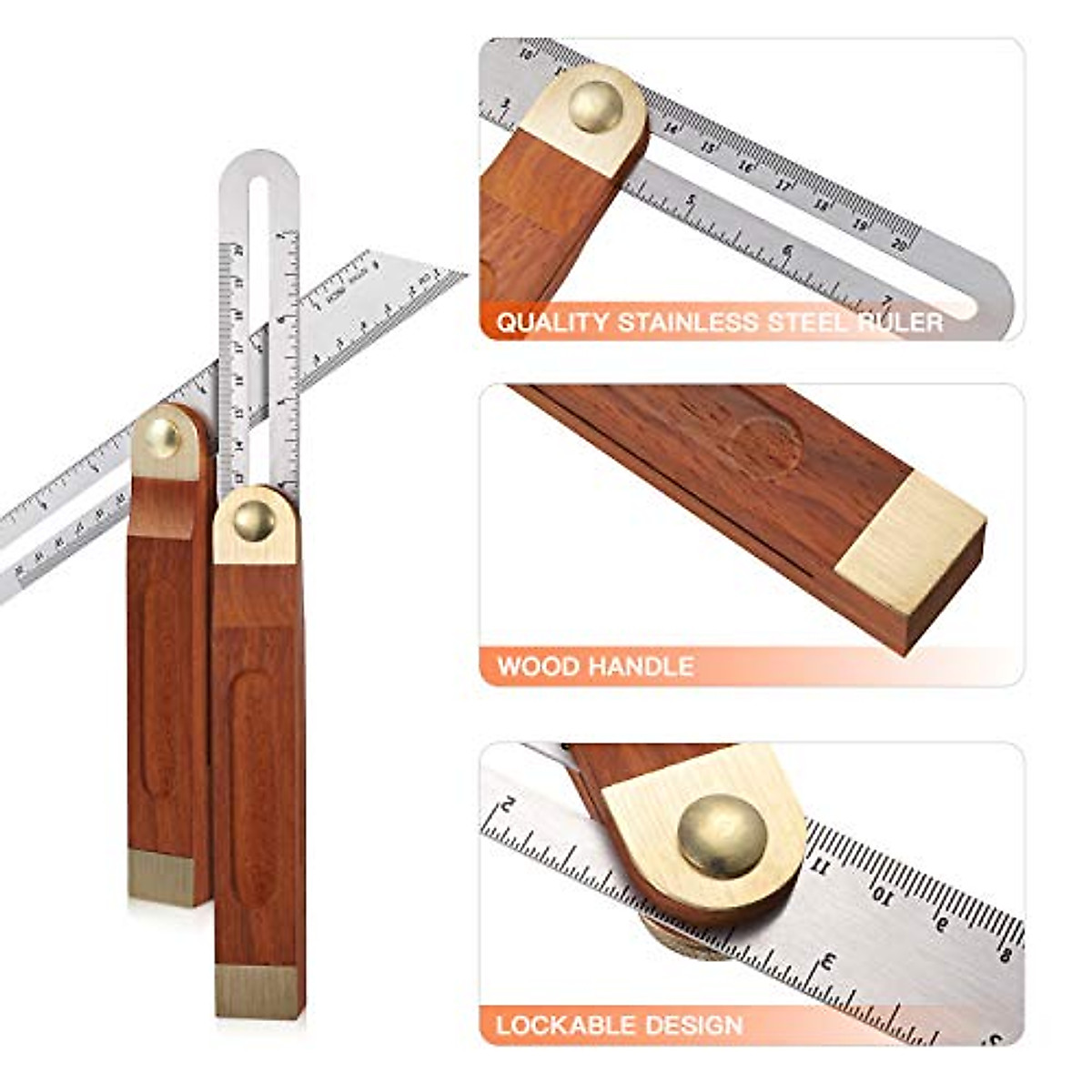 DOITOOL 1PCS 9 Inch Sliding T-Bevel Gauge Woodworking T Bevel Angle Finder with Hardwood Handle and Metric Marks