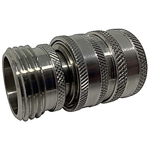 MTM Hydro Garden Hose Adapter 4 Piece 3/4” Quick Connect Fittings Kit, Stainless Steel High Pressure Couplings and Connectors for Pressure Washers and Car Detailing, 2x2