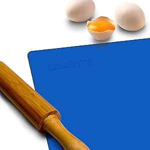 Extra Large 24''x 20'' Silicone Baking Mat for Dough Rolling Pastry Fondant Mat Nonstick and Nonskid Heat Resistent, Countertop Protector, Dining Table Mat and Placemat(Extra Large Blue 2 Pack)