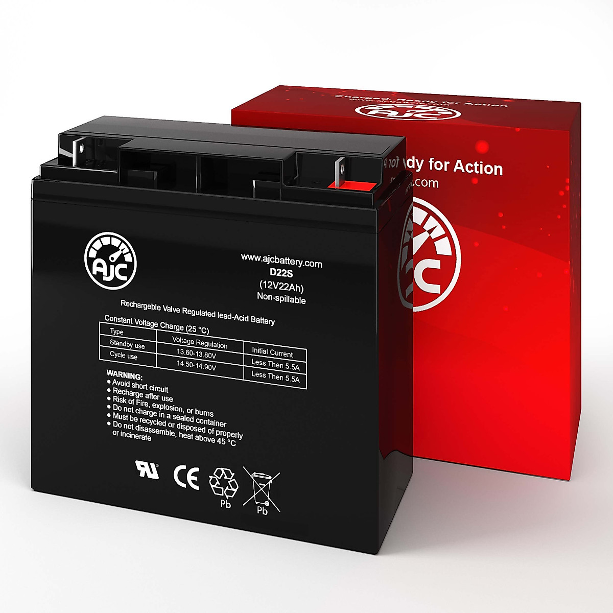AJC Battery Compatible with BB HR22-12 12V 22Ah Sealed Lead Acid Battery