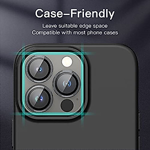 JETech Camera Lens Protector for iPhone 13 Pro 6.1-Inch and iPhone 13 Pro Max 6.7-Inch, 9H Tempered Glass Metal Individual Ring Cover, HD Clear, 3-Pack (Graphite)