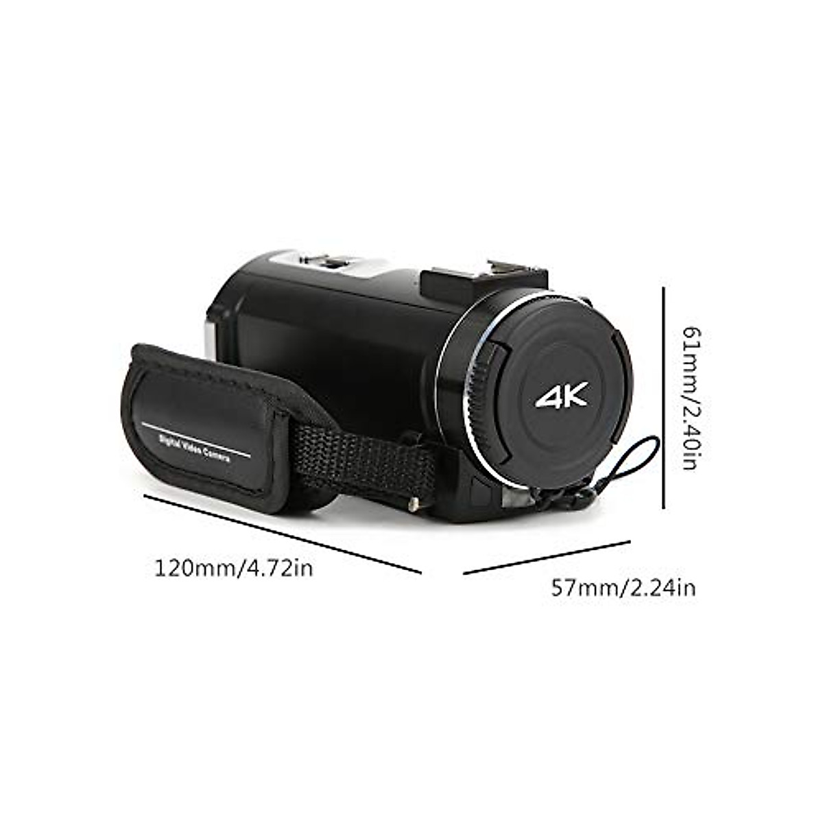 Oumij1 Digital Video Camera 3IN High Definition 4K Video Camera 16X Zoom Handheld DV IR Infrared Night Viewing Digital Home Travel Conference Live (US Plug 100‑240V)