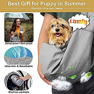 artisome Pet Dog Sling Carrier Reversible Adjustable Strap Travel Hand-Free Safe Bag Small Puppy Backpack(Black 8-15 lbs)