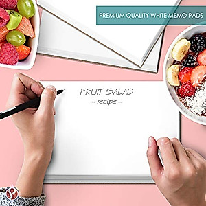 8.5 x 5.5" Blank White Memo Pads with Chipboard on the Back – Great for Writing Notes, To-Do Lists, Reminders and Shopping Lists | Gummed Top, Easy Sheet Removal | 50 Sheets per Pad, 10 Pads per Pack