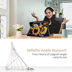 Sunflowers Butterfly Case for Samsung Galaxy Tab S8 (2022) / Galaxy Tab S7 (2020) 11 inch, Multiple Viewing Angles Case with S Pen Holder Auto Sleep/Wake for Galaxy Tab S8 2022