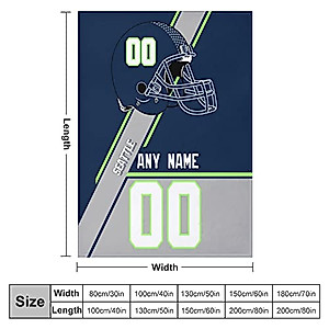 Custom Personalized Football Blankets Soft Flannel Throw Blanket with Any Name and Number for Fans Ideal Gifts