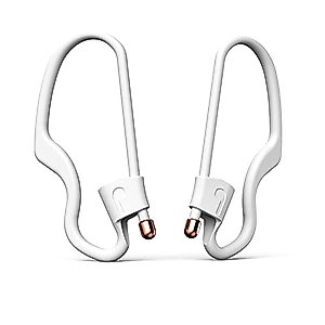 Haireca Adjustable Ear Hooks Designed for Apple AirPods Pro/Pro 2,AirPods 1/2/3[Added Stylish Leather Storage Bag],Airpods Accessories for Running,Ergonomic Design,Washable and Dirt Resistant(White)