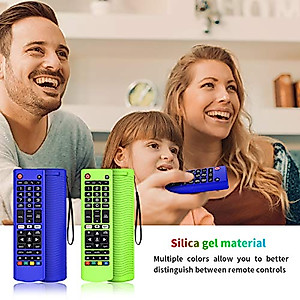 2Pack Silicone Case for LG AKB75095307 AKB75375604 AKB74915305 Remote, Alquar Shockproof Anti-Lost Remote Cover Holder Skin Sleeve Protector for LG Smart TV Remote Control (Glow Green+Blue)