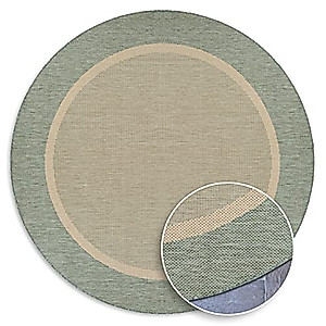Couristan Styria Texture Area Rug, 7'6" Round, Natural-Green