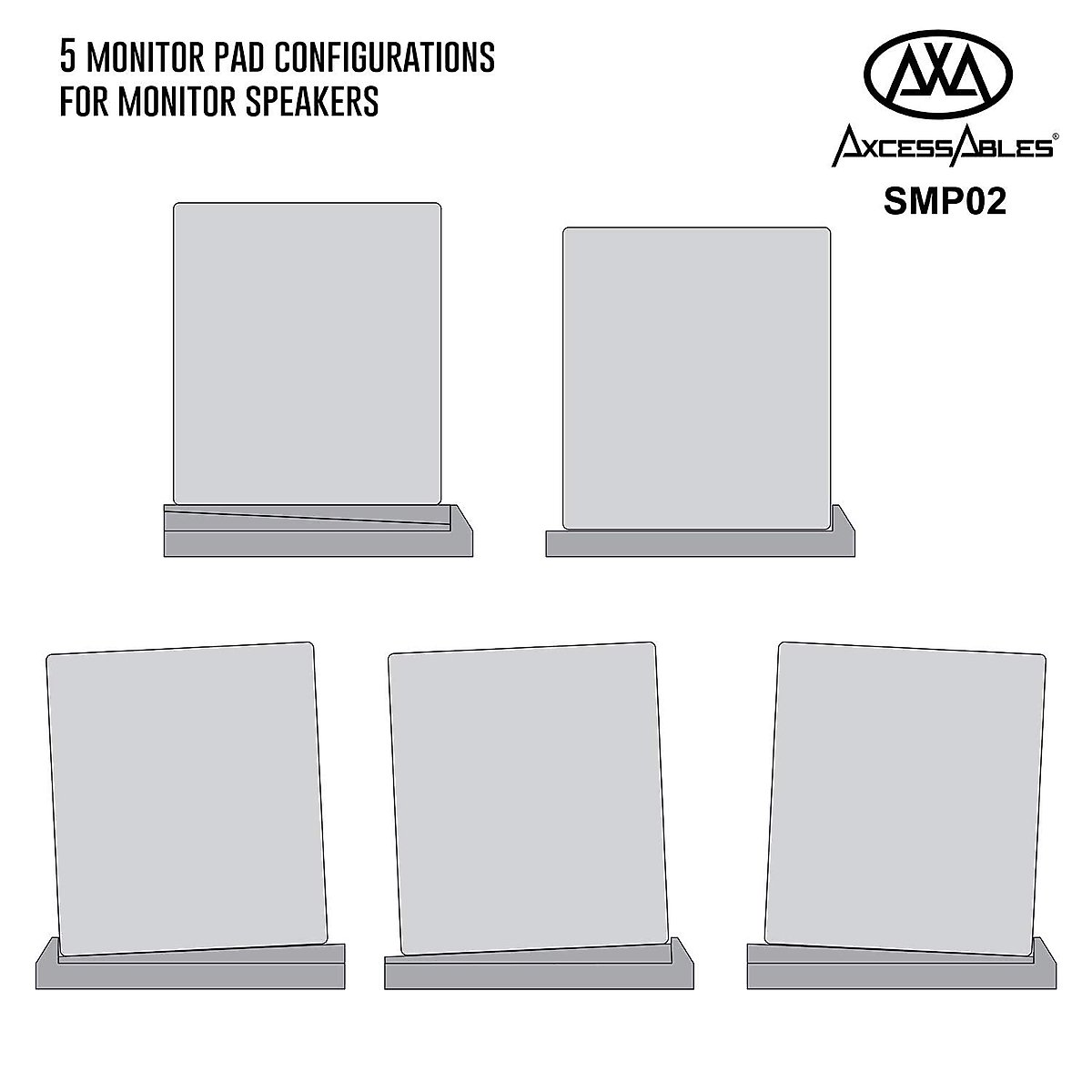AxcessAbles Large Studio Speaker Isolation Pads for Monitors 8-inch, 7 or 6.5 | Speaker Isolation Pads for Yamaha HS, KRK ROKIT | Speaker Risers | Acoustic Isolation Speaker Foam