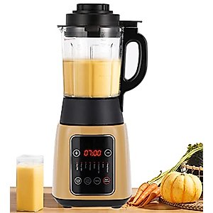 Moongiantgo Professional Cooking Blender for Kitchen Hot Cold with 8 Presets, 59Oz Glass Jar, 58000RPM High Speed Quiet for Smoothie Shake, Khaki 110V
