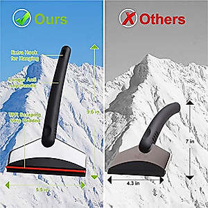 Zhaman Oversized Ice Scrapers for Car Windshield, Stainless Steel Snow Brush Scraper, Winter Frost Removal Tool for Car Window, SUV and Small Trucks, Stocking Stuffer Car Gift, Gray