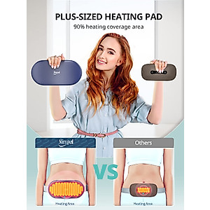 Slimpal Heating Pad for Period Cramps&Back Pain, FSA HSA Eligible, Plus-Sized Electric Heating Pad, Portable Menstrual Heat Belt Pain Relief, 3 Timer Auto Off Setting, Gift for Girls Women Wife, Navy
