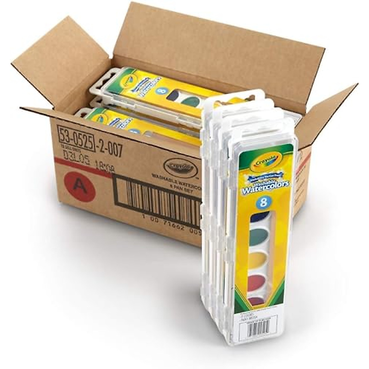 Crayola 8 Pan Set Washable Watercolors, Safe for Kids - Includes Brushes - 24 Pack