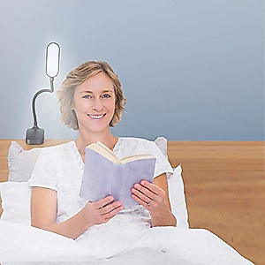 COLORLIFE Desk Lamp Battery Operated Rechargeable Clip On Reading Light Light up to 100 hrs Flexible Gooseneck Cordless Dimmable Lamp for Desk Bed Headboard Piano (Black)