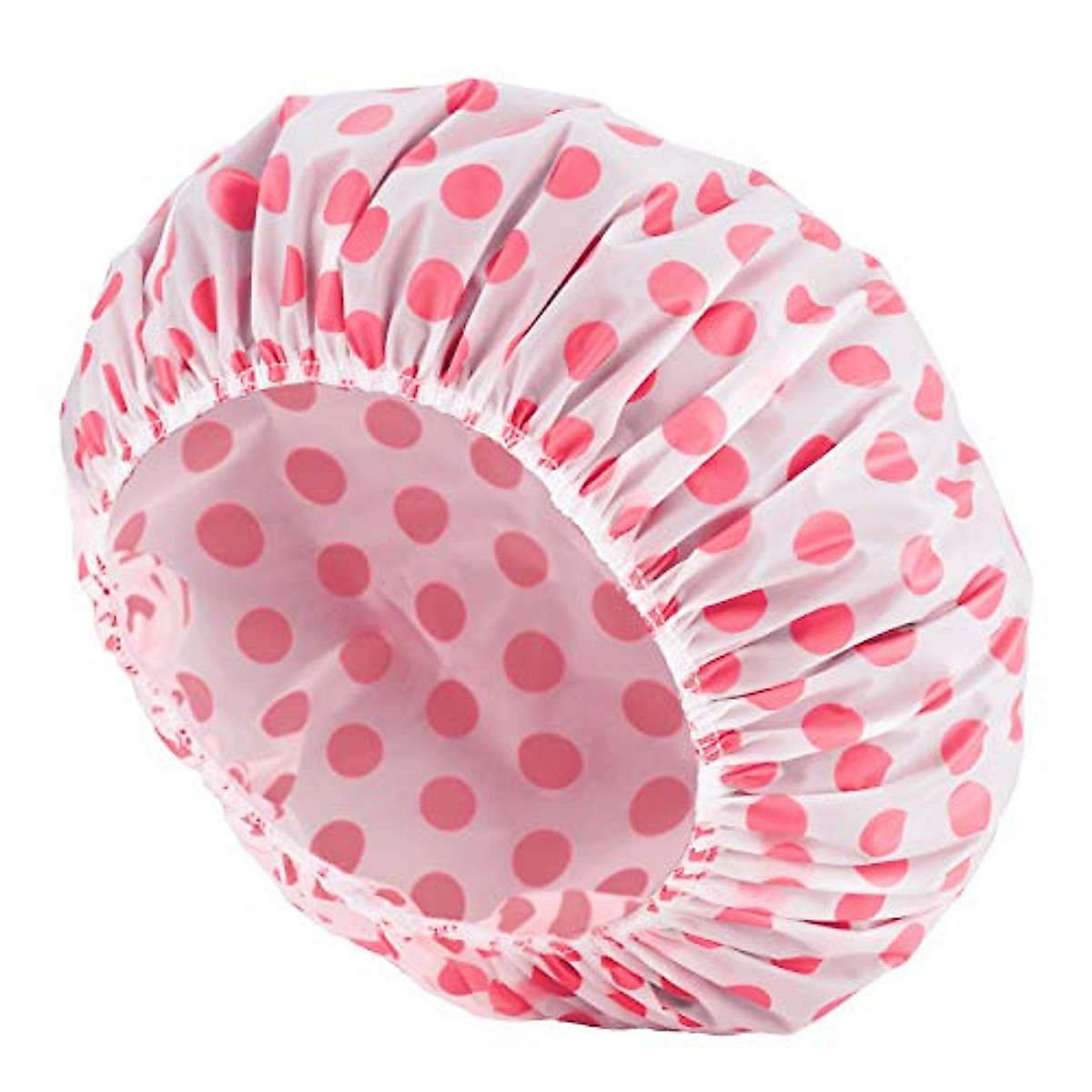 Keeygo 6 PCS Shower Caps, Large Reusable Elastic 100% Waterproof Bathing Hair Cap for Women Beauty, Hair Spa, Home Hotel Travel Use