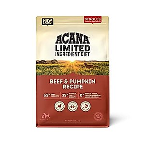ACANA® Singles Limited Ingredient Dry Dog Food, Grain-free, High Protein, Beef & Pumpkin, 4.5lb