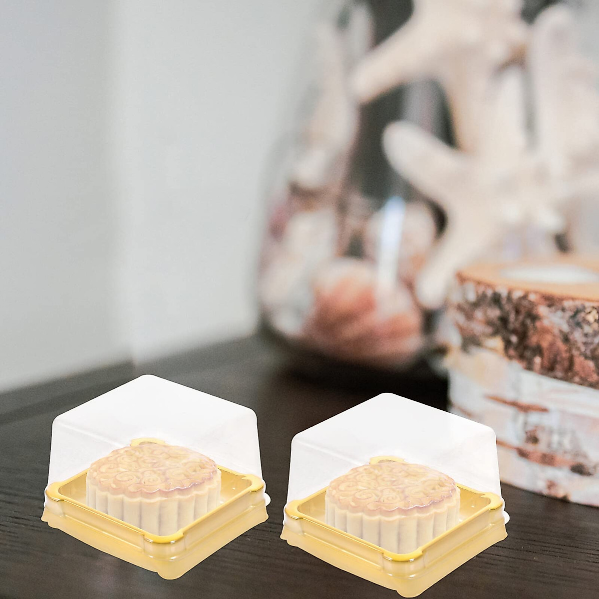 Alipis 50pcs Cheese Crackers Disposable Food Containers Mini Cupcake Boxes Cheese Its Crackers Cake Container Clear Boxes for Favors Muffin Container Moon Cake Boxes Round Sandwich