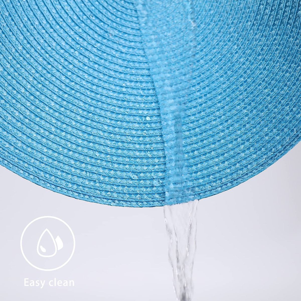 Round Placemats Set of 6 - Woven Red Place Mats Indoor for Dining Table - Washable Heat Resistant Farmhouse Table Mat - Plastic Vinyl Placemat - Table Mats Decorations for Dining Room