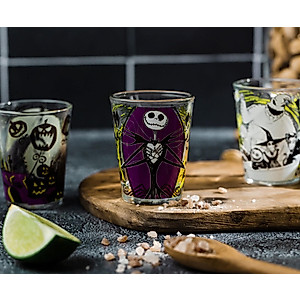Silver Buffalo NB110864 Disney Nightmare Before Christmas Mini Glasses (4 Pack), Multicolor