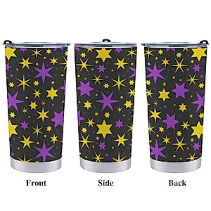 Magic Star 20 Oz Travel Coffee Mug with Lid Tumbler Drinking with Straw Brush Water Car Cup