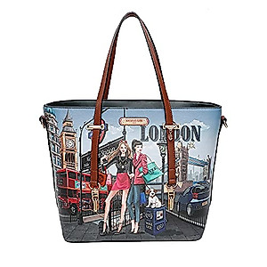 Nicole Lee FASHION WOW IT'S LONDON PRINT SHOPPER BAG