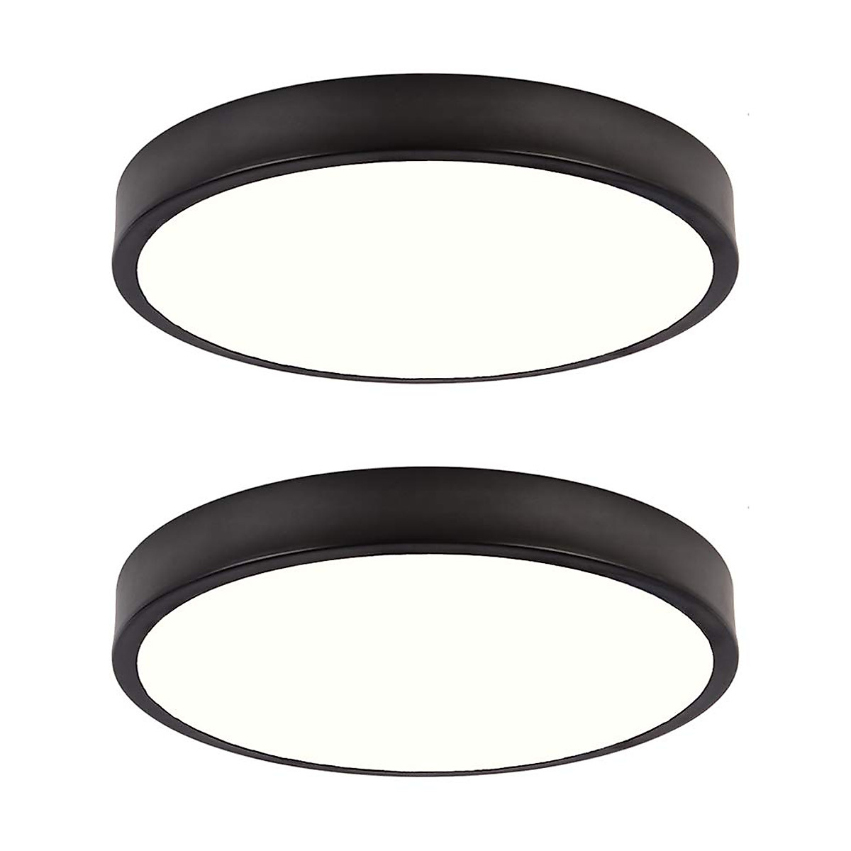 SOTTAE 2 Pack 9 Inch Modern Black Flush Mount LED Ceiling Light,Metal 3000K-5000K 20W Thin Round Ceiling Lamp,Surface Low Profile Ceiling Light for Bedroom Living Room Bathroom Entryway Kitchen