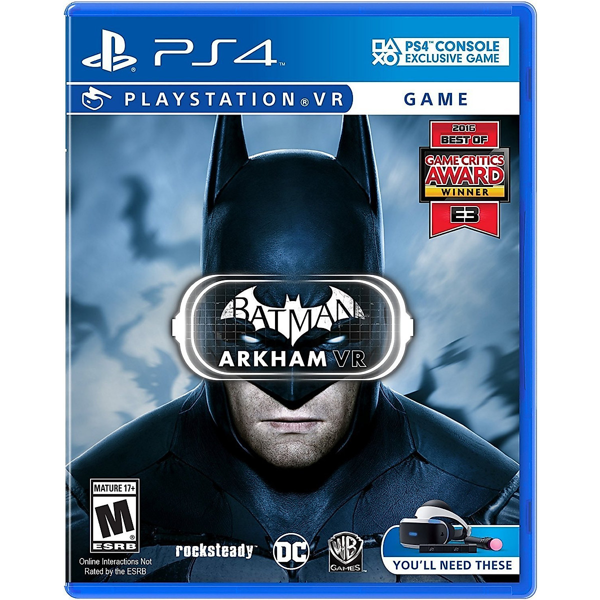 PlayStation VR Bundle (3 Items)- Gran Turismo Sport Bundle, PlayStation Move Motion Controllers - Two Packs, and PSVR Batman: Arkham VR - PlayStation 4 (Game Disc)