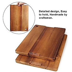 Acacia Wood Cutting Board for Kitchen Wooden Charcuterie Boards Chopping Block Platter for Serving Meat Board Chopping Rectangle Hanging Wooden Cutting Boards