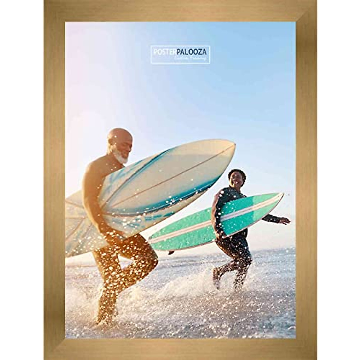 6x9 Frame Gold Bronze Wood Picture Frame - UV Acrylic, Foam Board Backing, & Hanging Hardware Included!