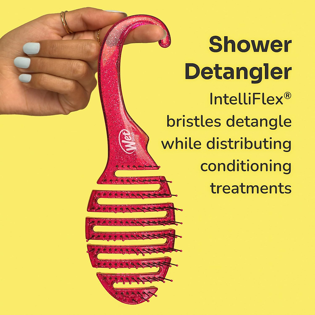Wet Brush Hair Brush Shower Detangler - Black Glitter - Shower Hair Brush With Ultra-soft IntelliFlex Bristles - Glide Through Tangles With Ease For All Hair Types - For Women, Men, Wet And Dry Hair