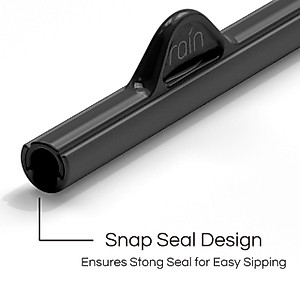 Rain Straw - Easy Clean Reusable Drinking Straws That Snap Open for Easy Cleaning - No Cleaning Brush or Cleaner Needed - Eco Friendly BPA Free 10.5" long Plastic Straws for Tumbler (Classic, 5 Pack)