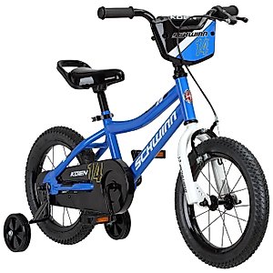 Schwinn Koen & Elm BMX Style Toddler and Kids Bike, For Girls and Boys, 14-Inch Wheels, With Saddle Handle, Training Wheels, Chain Guard, and Number Plate, Recommended Height 36-40 Inch, Blue
