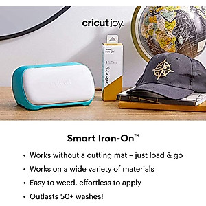 Cricut Joy Smart Glitter Iron On, (5.5 in x 19 in) HTV Iron On Vinyl Roll for DIY Projects, Smooth Matless Cutting, All Surface Applicable, Washable HTV for Stickers & Home Decor, Silver