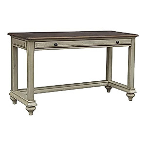 BOWERY HILL Wood Computer Desk in Cream Puff/Walnut Brown Finish