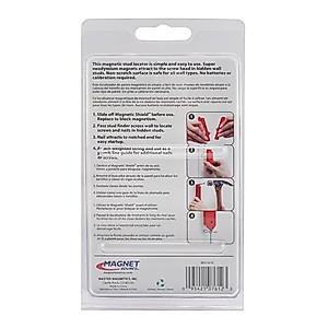 Master Magnetics 07612 Magnetic Stud Finder with Shield, Drywall Screw and Nail Locator, Red